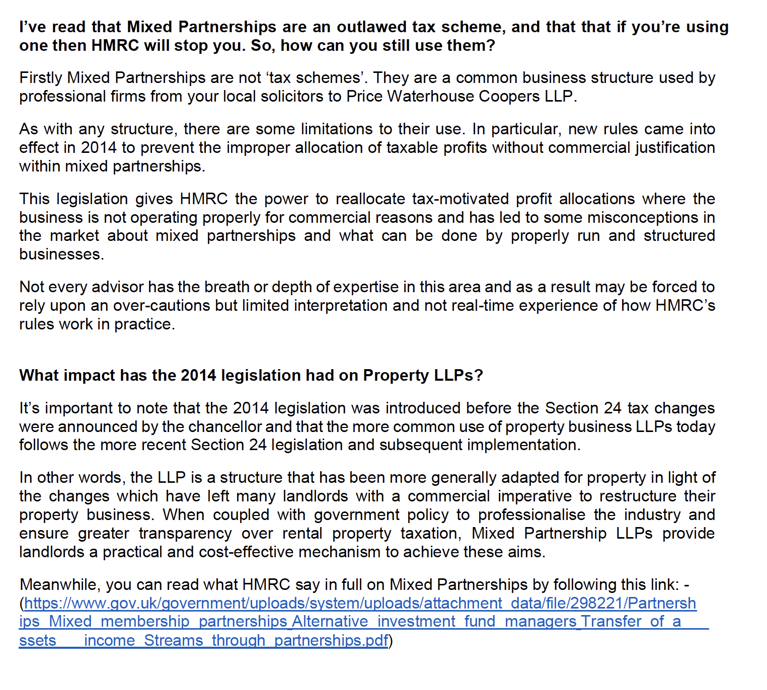 Less Tax for Landlords’ hopeless tax avoidance scheme