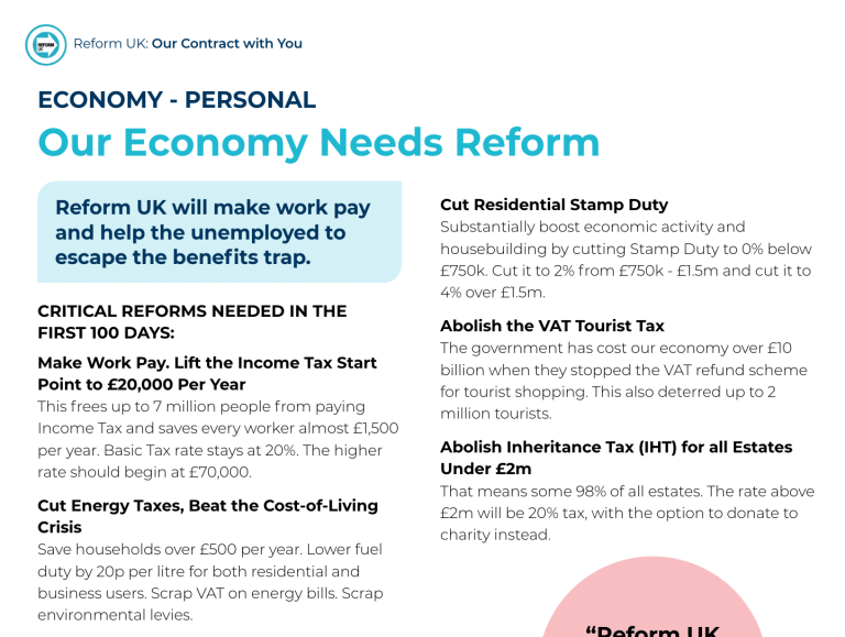 Our take on the Reform UK manifesto - Tax Policy Associates