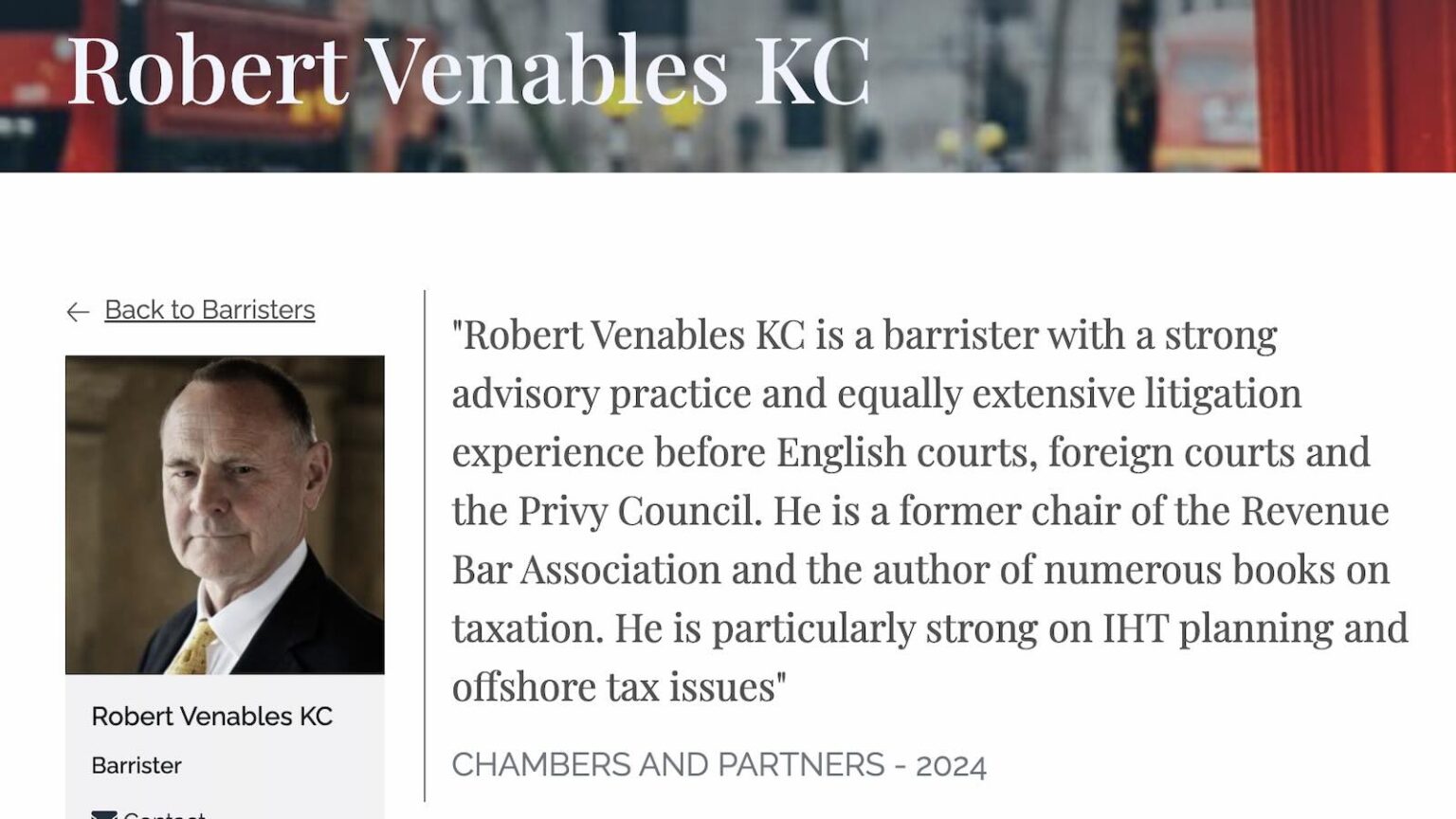Robert Venables KC is being prosecuted for tax evasion